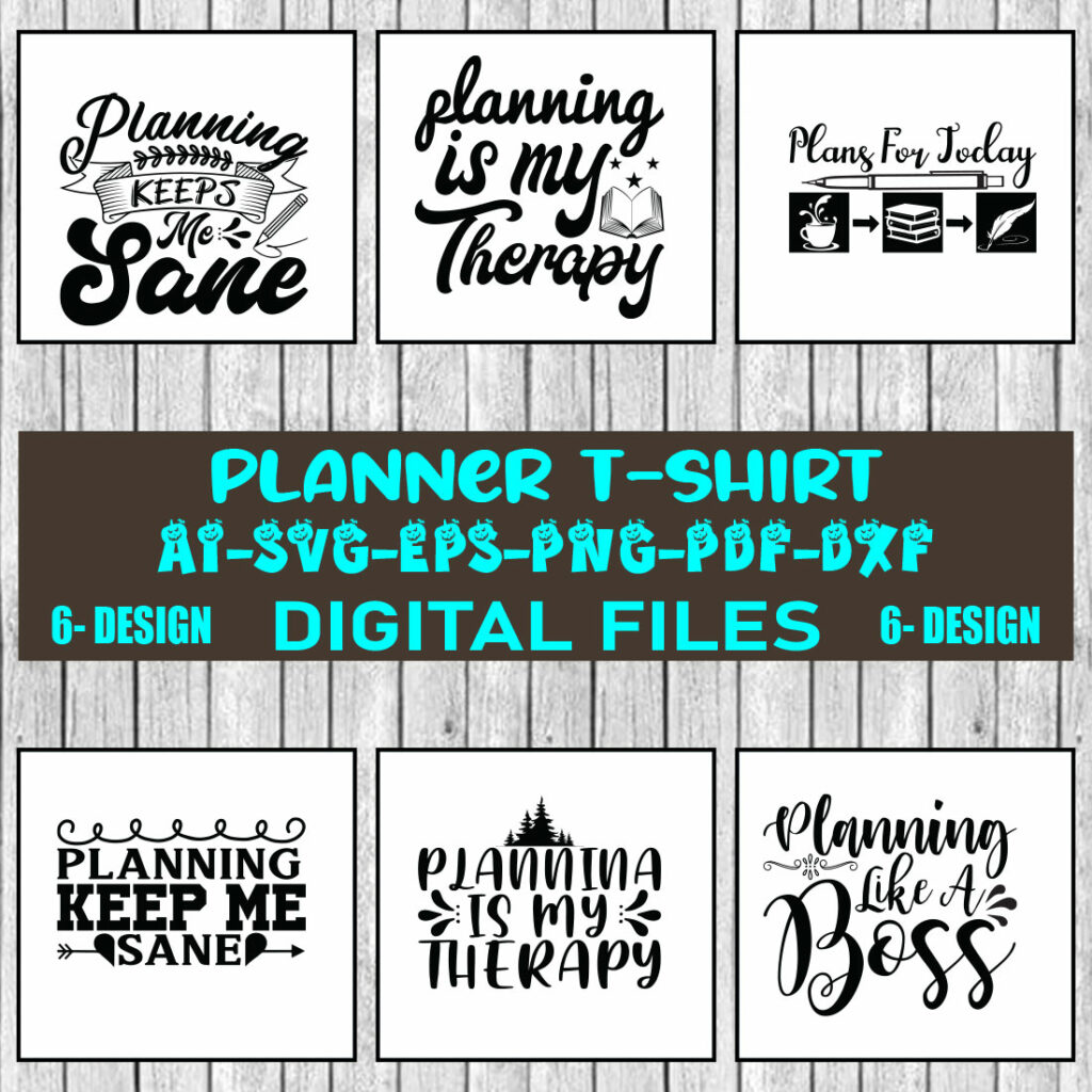 Planner T-shirt Design Bundle Vol-6 - MasterBundles
