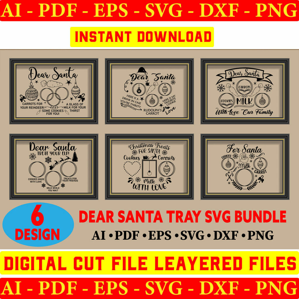 Dear Santa Tray Svg Bundle - MasterBundles