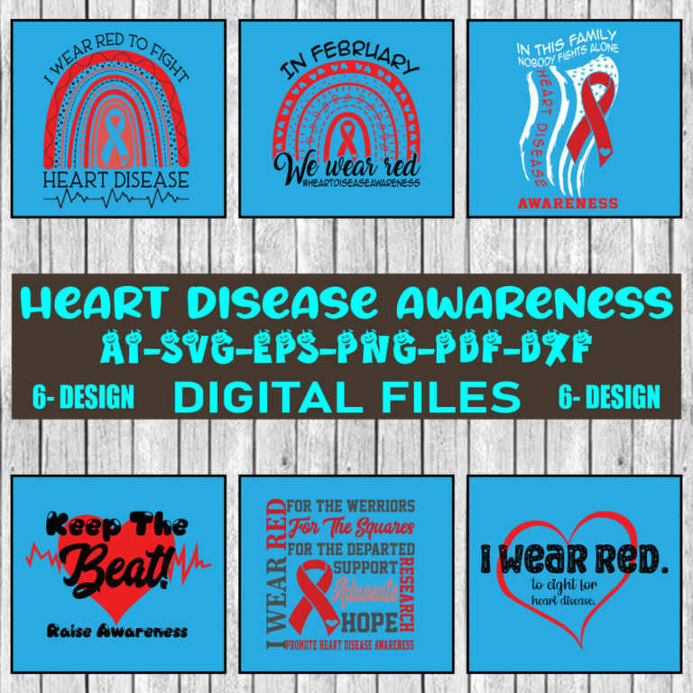 Heart Disease Awareness SVG Files Vol-02 - MasterBundles