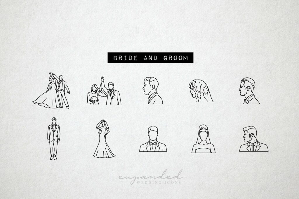 100 Wedding Icons Set - Expanded – MasterBundles
