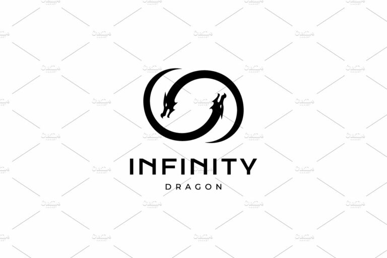 infinity dragon logo design vector – MasterBundles