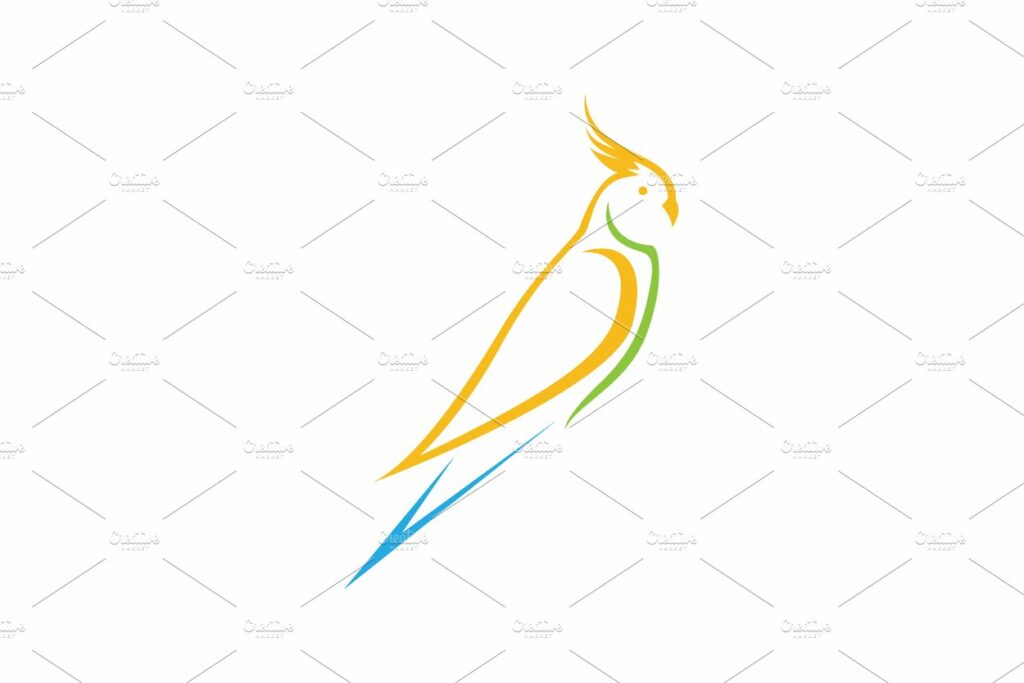 colorful bird parakeet logo – MasterBundles