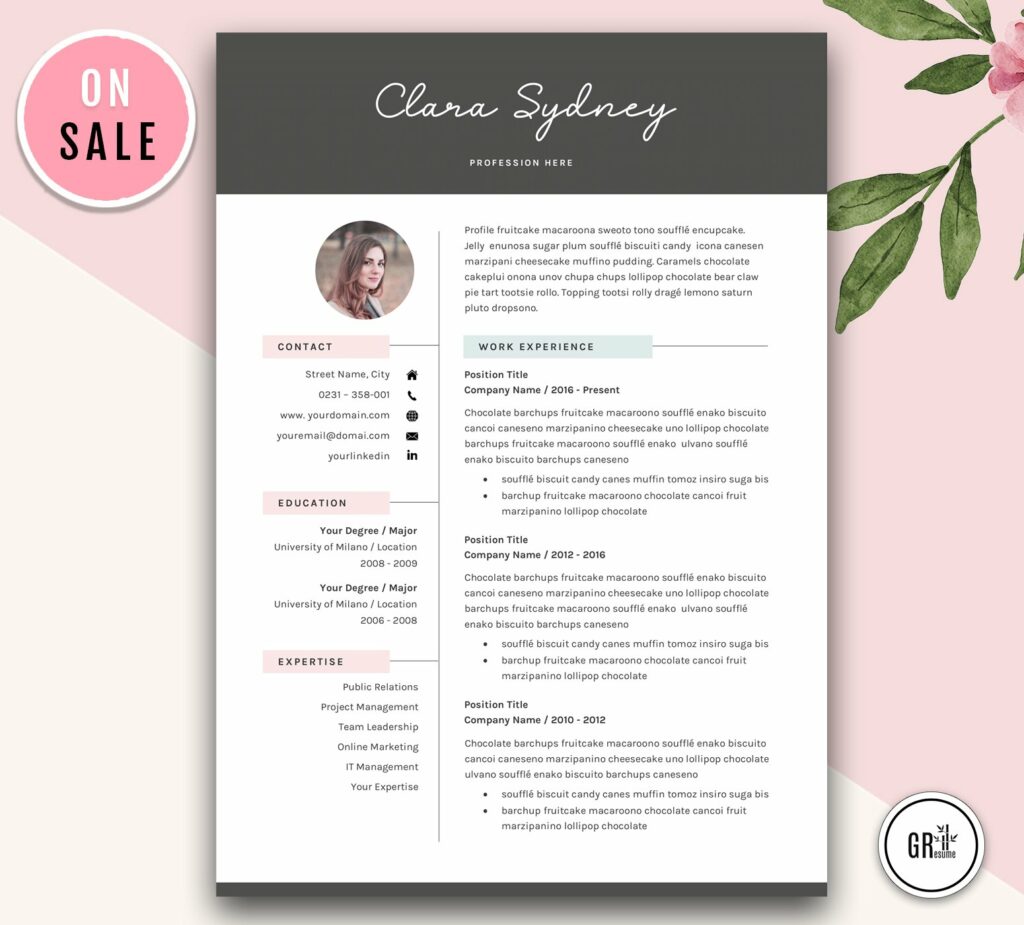 Creative Resume Template for Word – MasterBundles