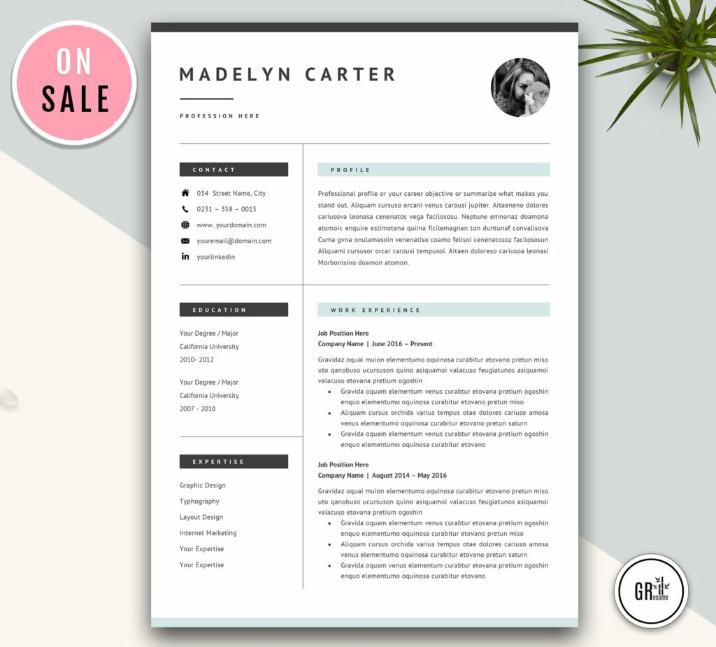 Creative Resume CV Template for Word – MasterBundles