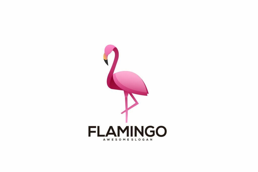 flamingo design logo colorful – MasterBundles