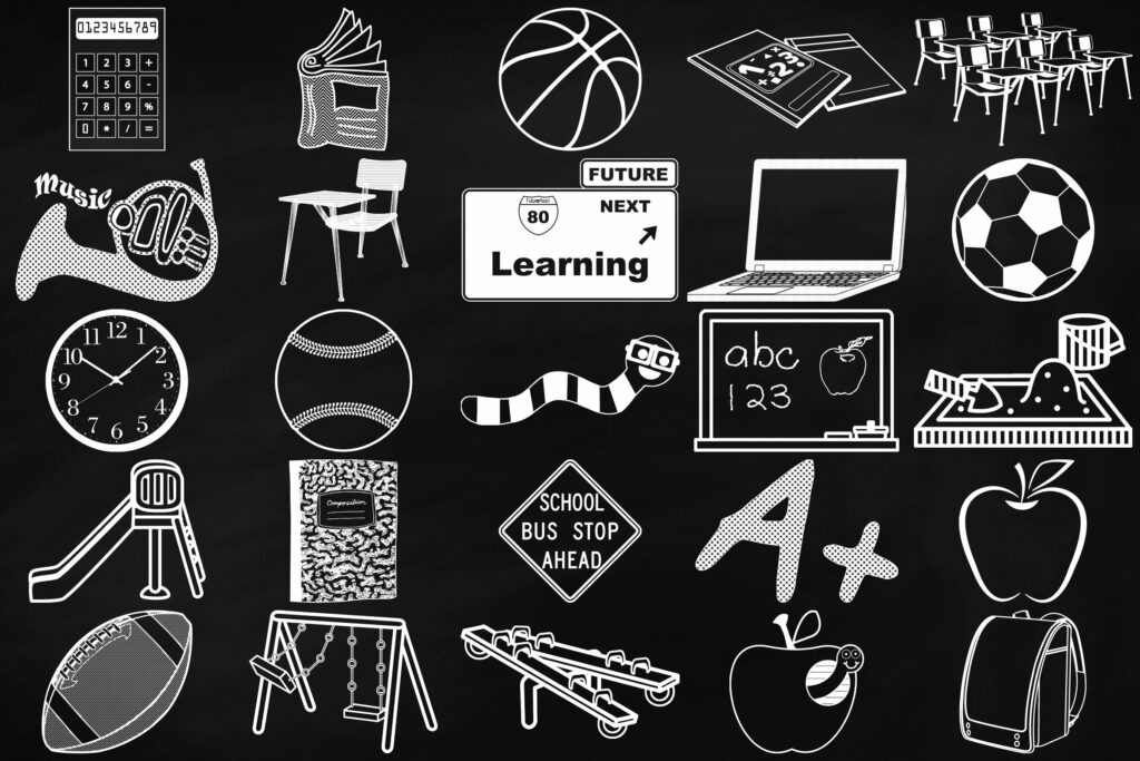 School Days Doodles Chalk Clip Art – MasterBundles