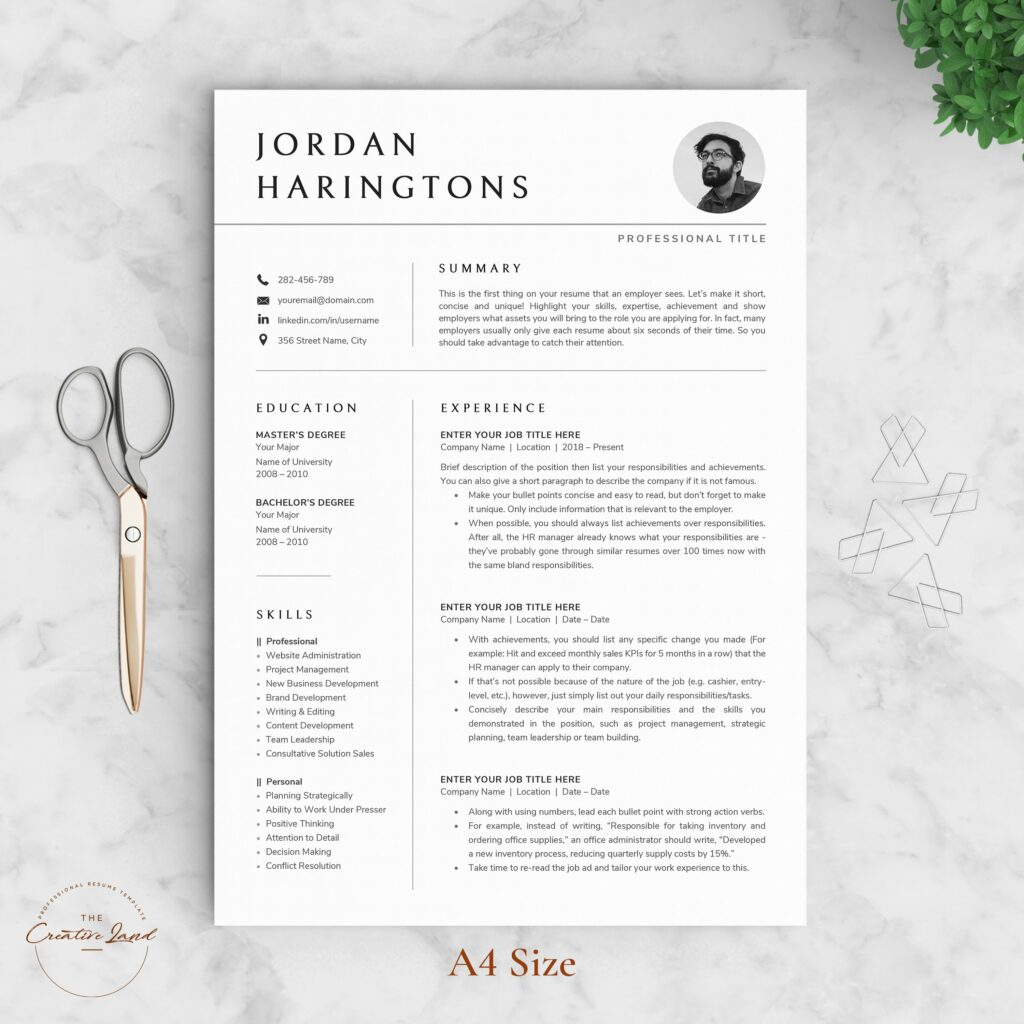 Resume/CV - The Jordan – MasterBundles