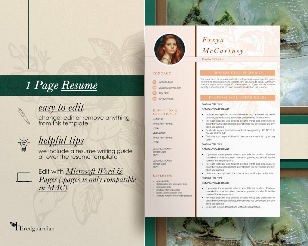 Creative Resume Template - FREYA – MasterBundles