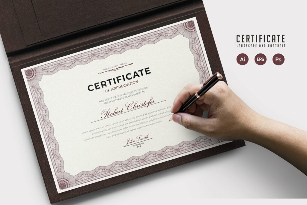 051. Clean Certificate Template – MasterBundles