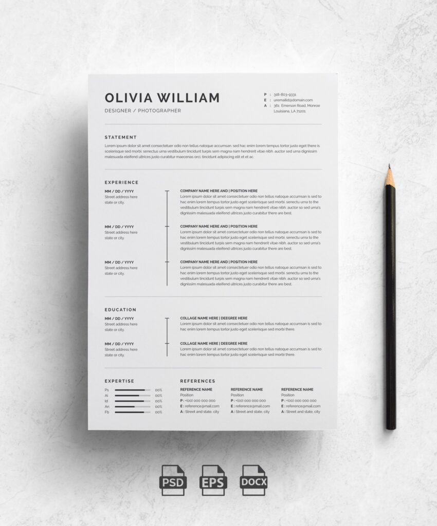 Clean Resume – MasterBundles