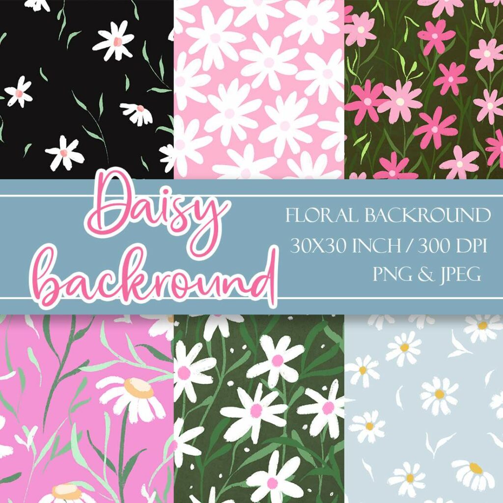Daisy Backround PNG JPEG Format - MasterBundles