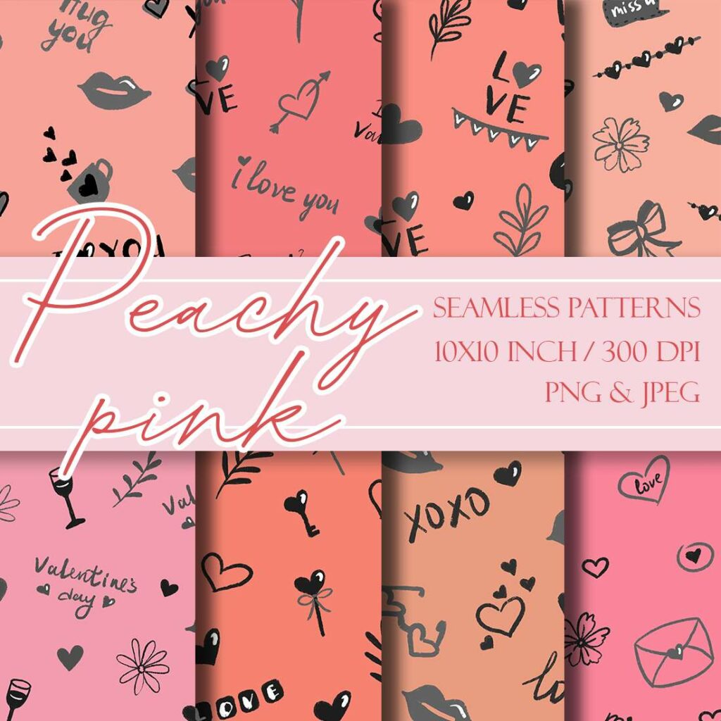 Peachy Pink Minimal Seamless Pattern - MasterBundles