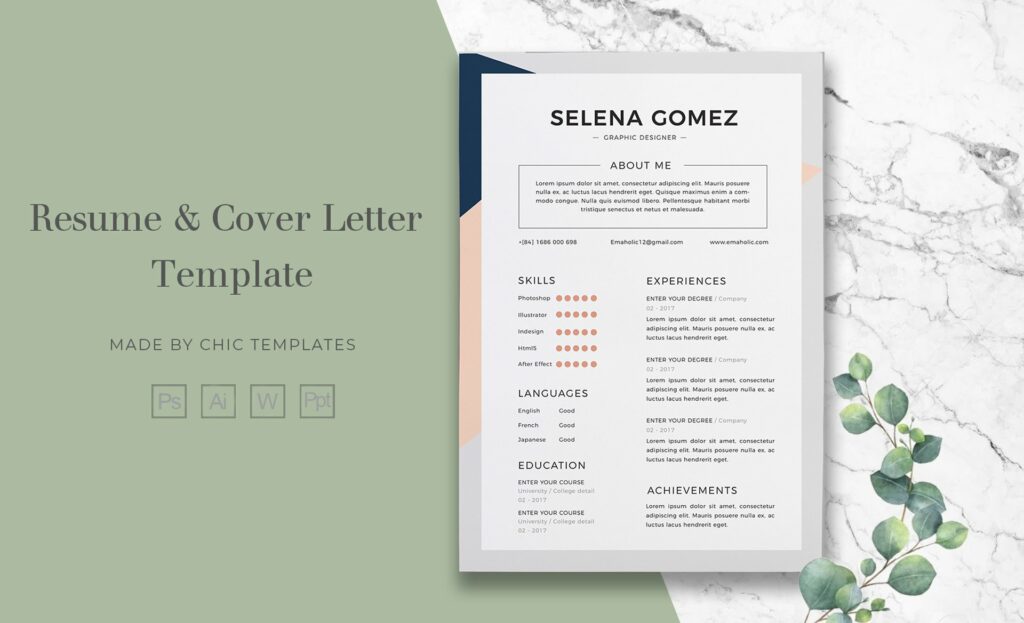 Professional Cv and Cover Letter tem – MasterBundles