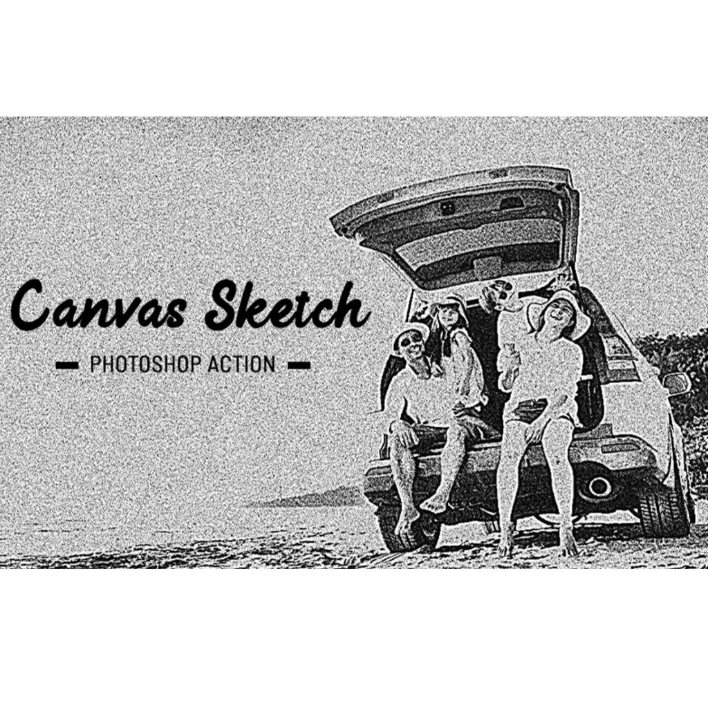 Canvas Sketch Photoshop Action - MasterBundles