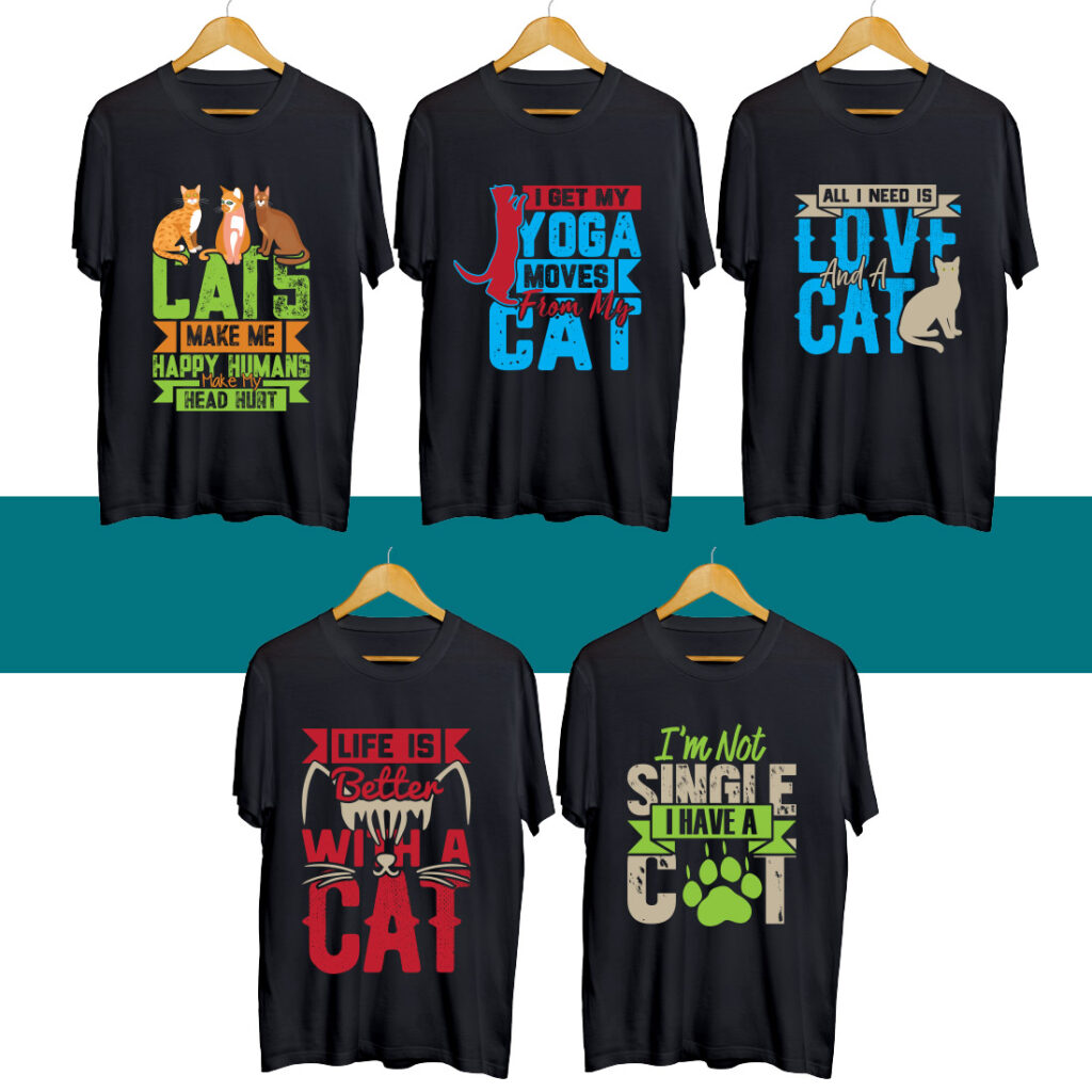 Cat T Shirt Designs Bundle - MasterBundles