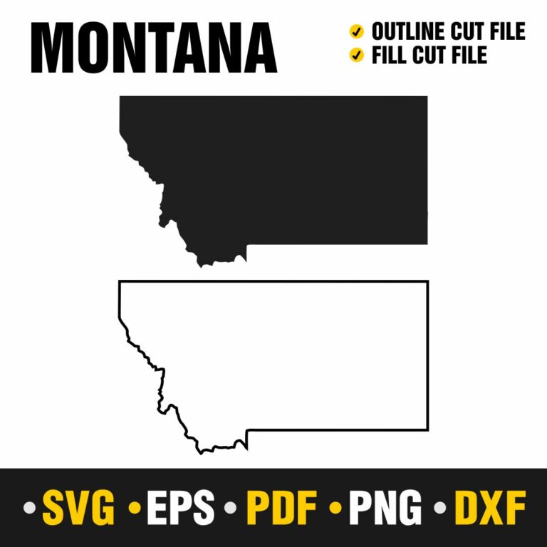 Montana Map SVG, PNG, PDF, EPS & DXF - Montana Vector Files - Perfect ...