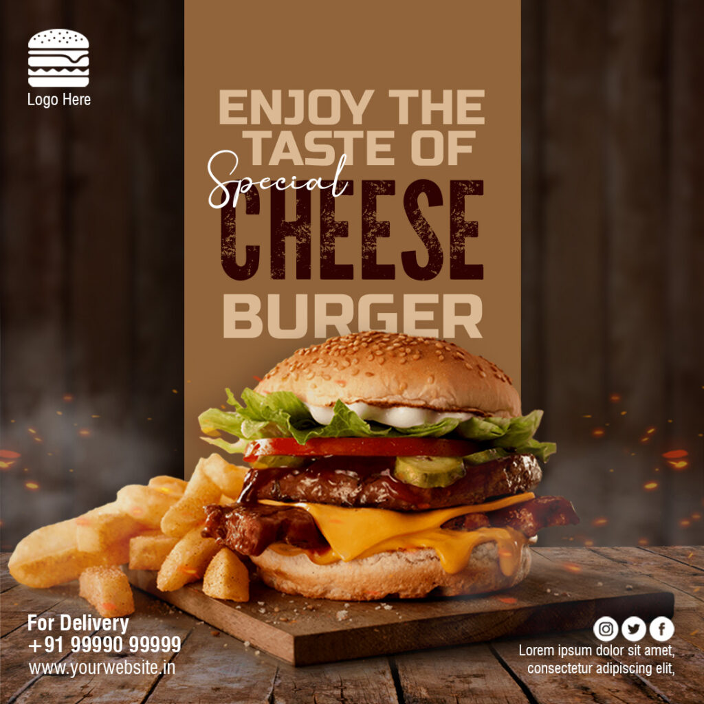 Food or Restaurant social media post PSD Templates - MasterBundles