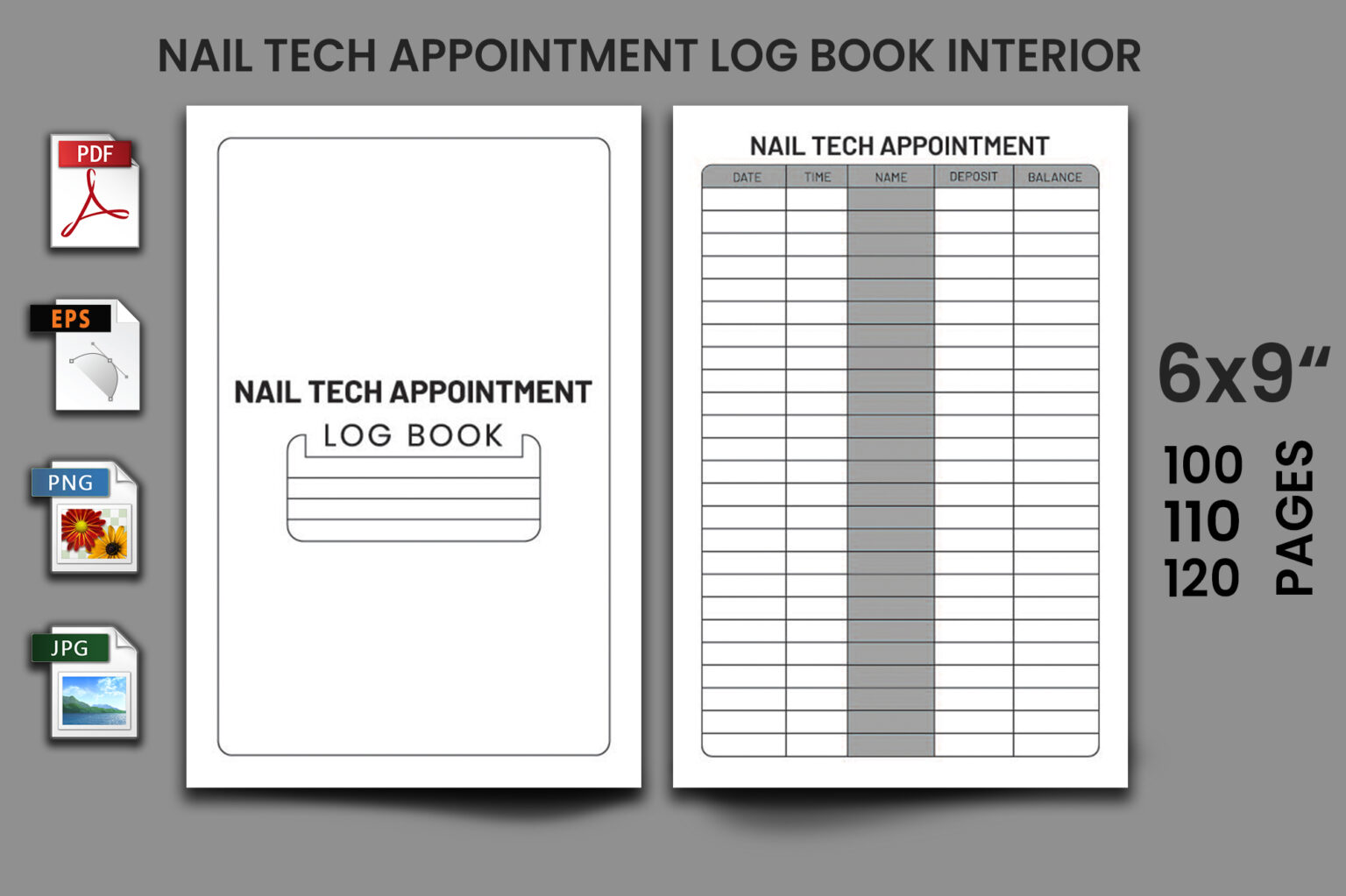 2023 Nail Tech Appointment Log Book - KDP Interior - MasterBundles