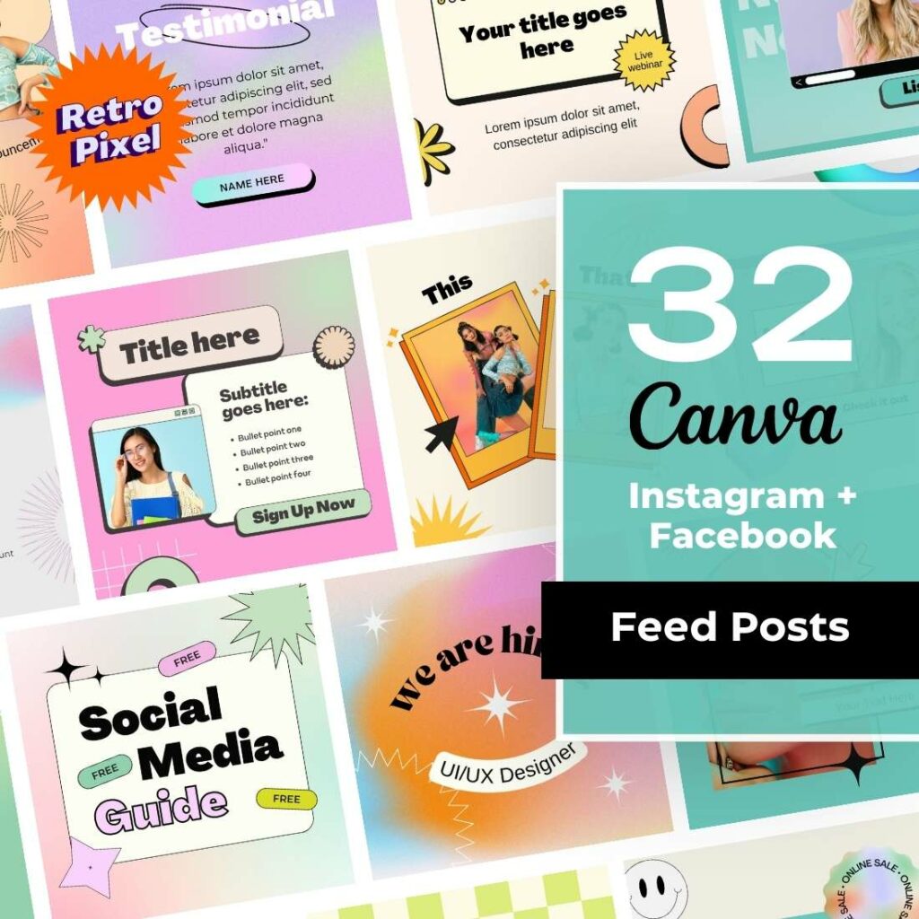 Retro Instagram Post Feed Canva Template