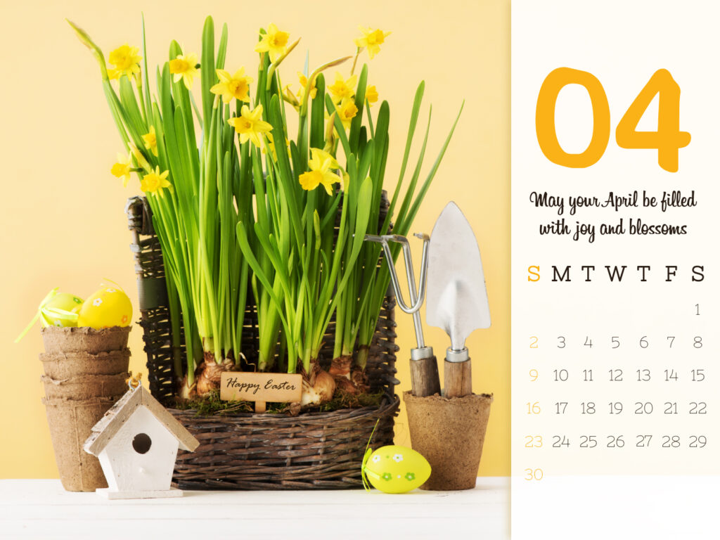 Free Cute April Calendar – MasterBundles