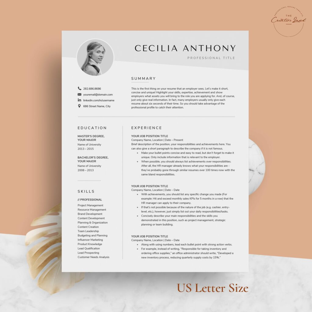 Resume/CV - The Cecilia – MasterBundles