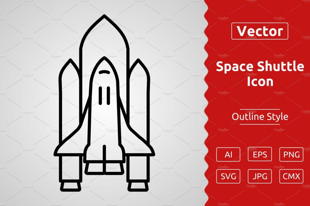 Vector Space Shuttle Outline Icon – MasterBundles