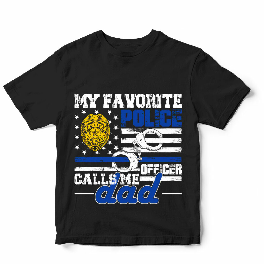 American Police Officer T-shirt Designs Bundle