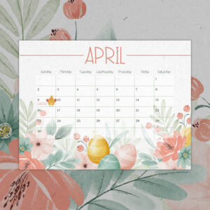 Free Aesthetic April Calendar – MasterBundles
