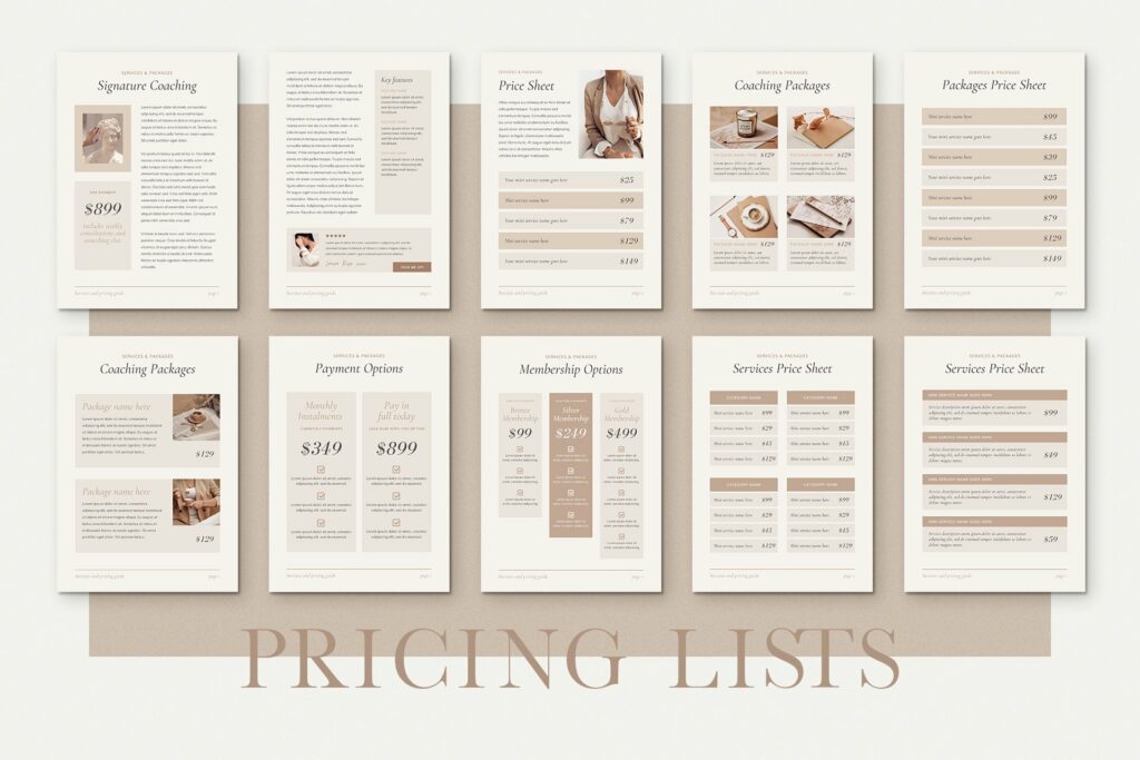 Services and Pricing Guide Template – MasterBundles