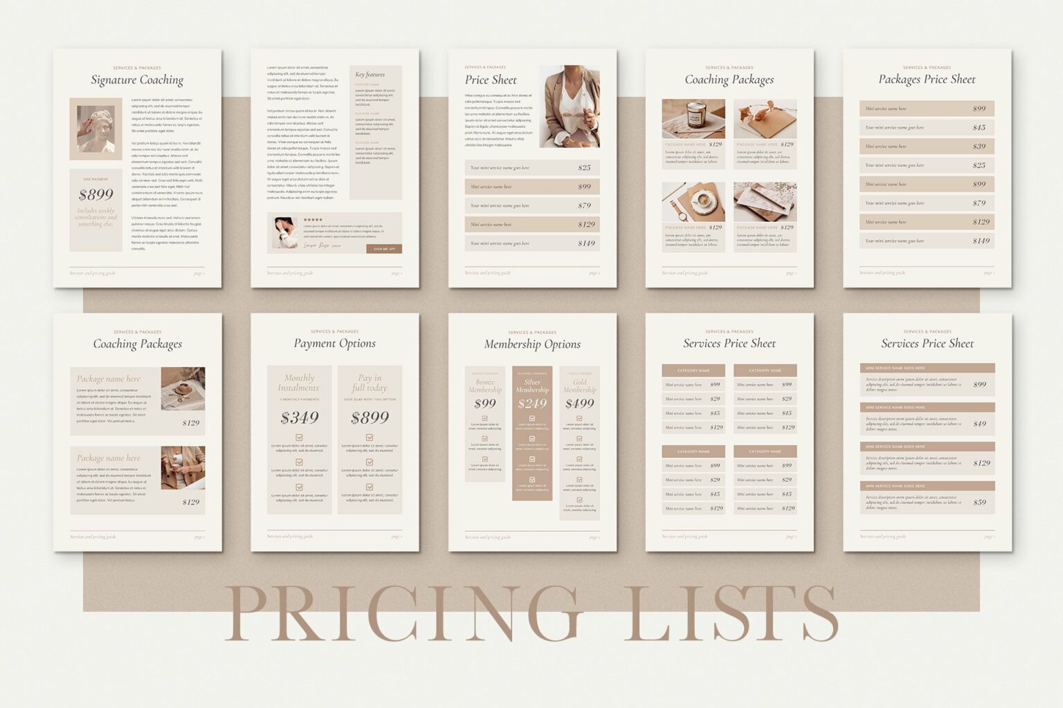 Services and Pricing Guide Template – MasterBundles