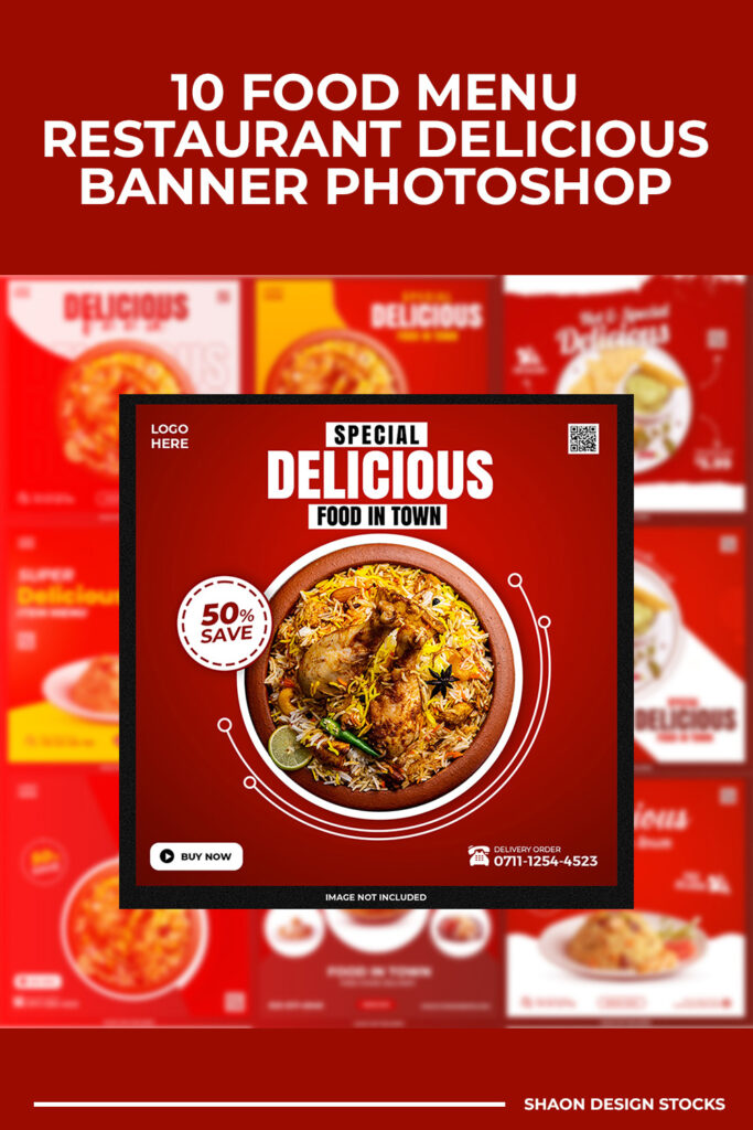 10 Food Menu Restaurant Delicious Banner Photoshop PSD - MasterBundles