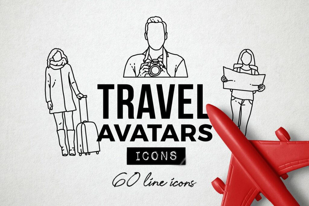 60 Travel Icons - Traveler Avatars – MasterBundles