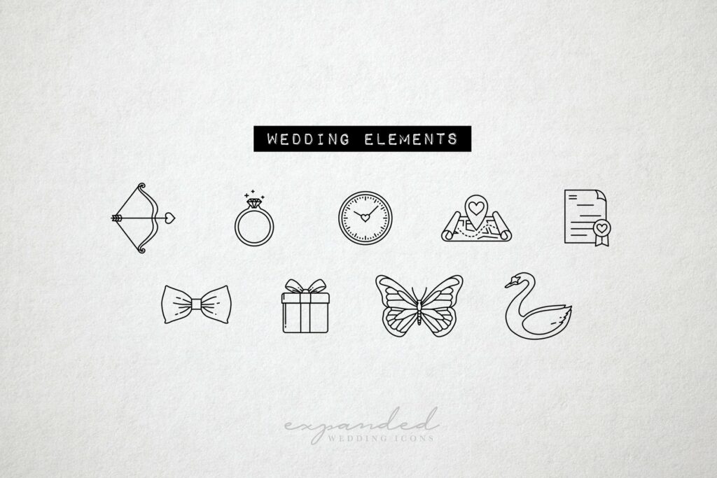 100 Wedding Icons Set - Expanded – MasterBundles