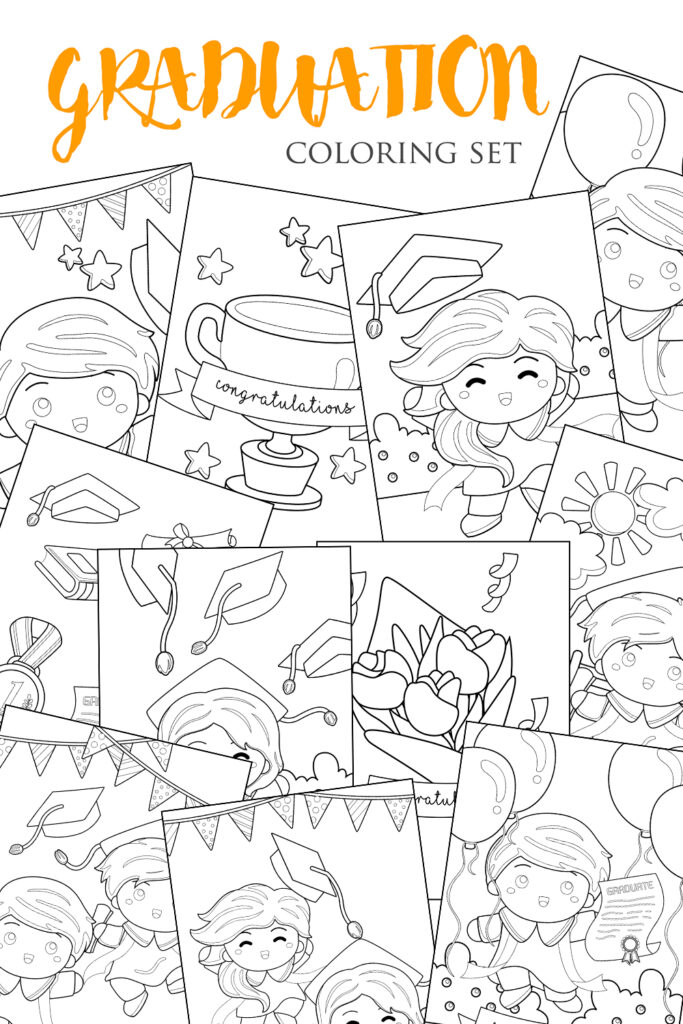 Happy Kids Celebration Graduation Party School Coloring For Kids and ...