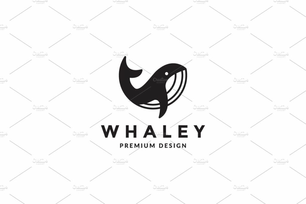 geometric circle orca whale logo – MasterBundles