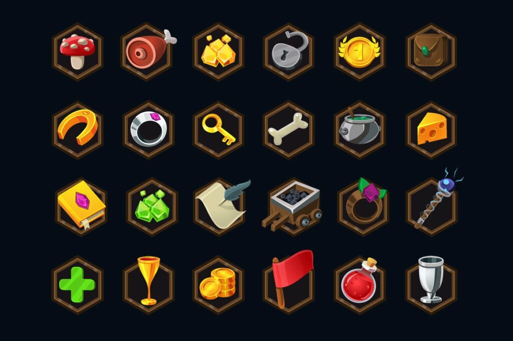 Set of 100 game icons – MasterBundles