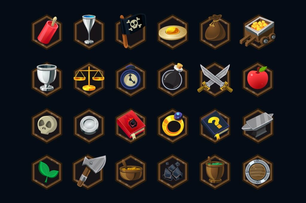 Set of 100 game icons – MasterBundles