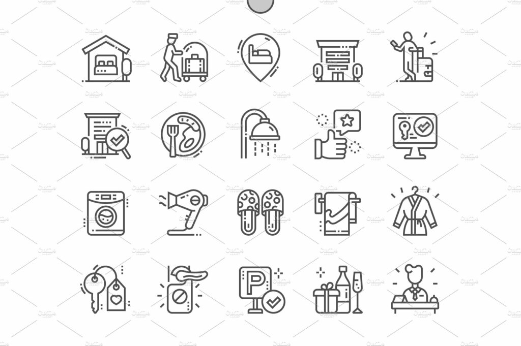 Accommodation Line Icons – MasterBundles