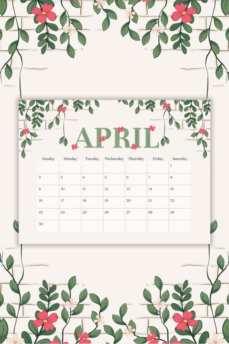 Free April Calendar – MasterBundles