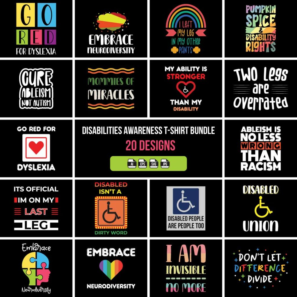 Disabilities Awareness T-shirt Bundle - MasterBundles