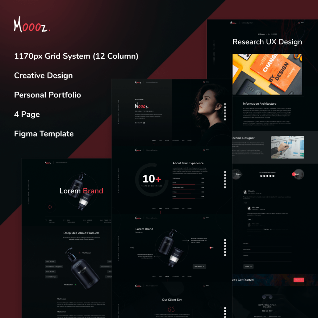 Moooz - Personal CV/Resume Figma Template - MasterBundles