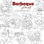 Kids Making Outdoor Barbeque BBQ Food Party Activity Coloring Set ...