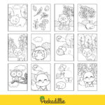 Woodland Forest Nature Animals Owl Bear Fox Deer Porcupine Coloring ...