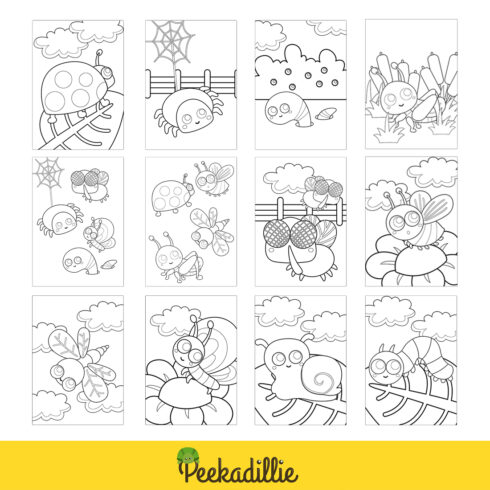 Cute Insects Animals Garden Coloring Pages for Kids and Adult ...