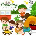 Happy Kids Doing Nature Fun Outdoor Camping Activity on Holiday ...