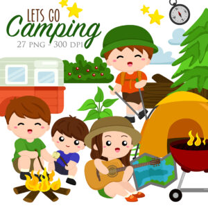 Happy Kids Doing Nature Fun Outdoor Camping Activity on Holiday ...