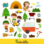 Happy Kids Doing Nature Fun Outdoor Camping Activity on Holiday ...