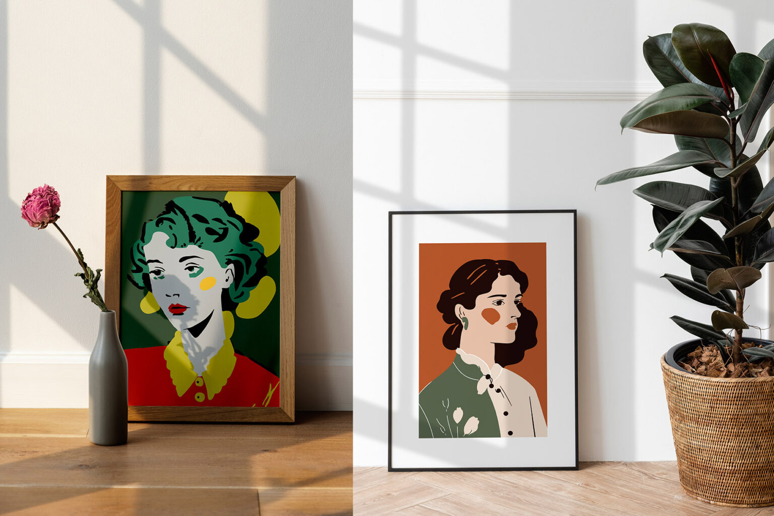 Modern Woman Art Print Matisee Style - MasterBundles