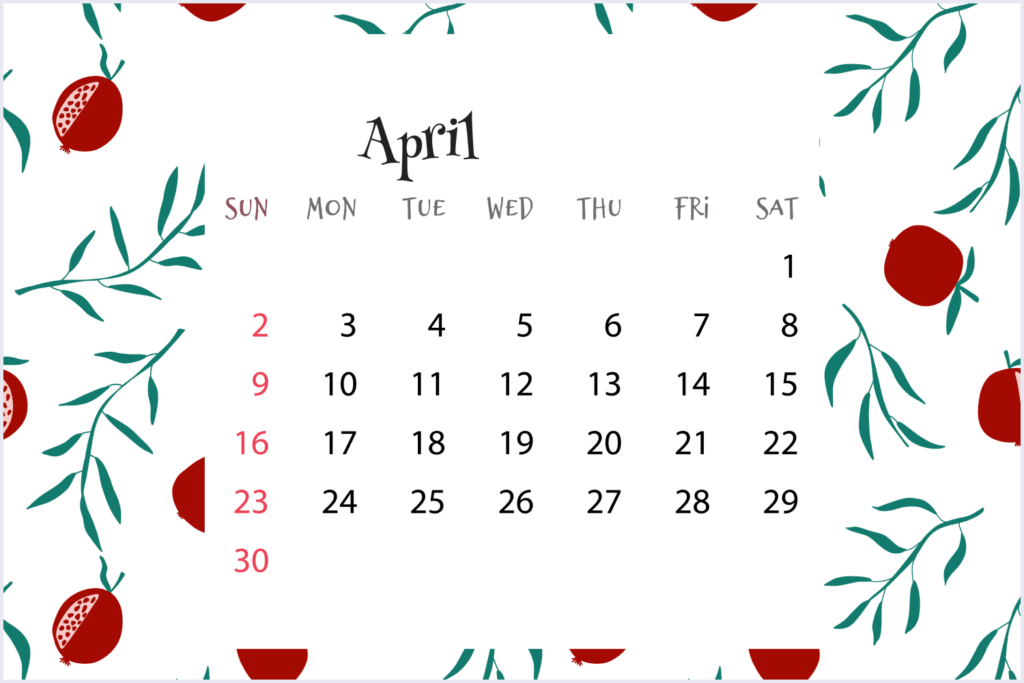 50+ Cute April Calendars 2023 - MasterBundles