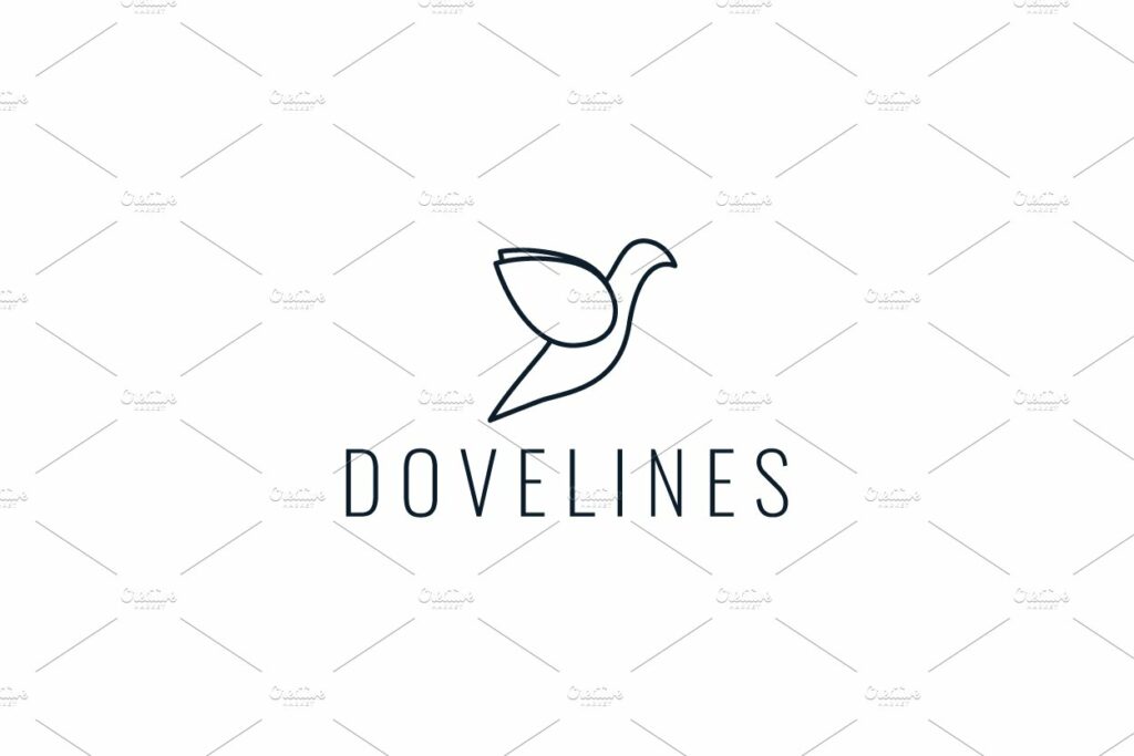 dove or pigeon fly line logo – MasterBundles